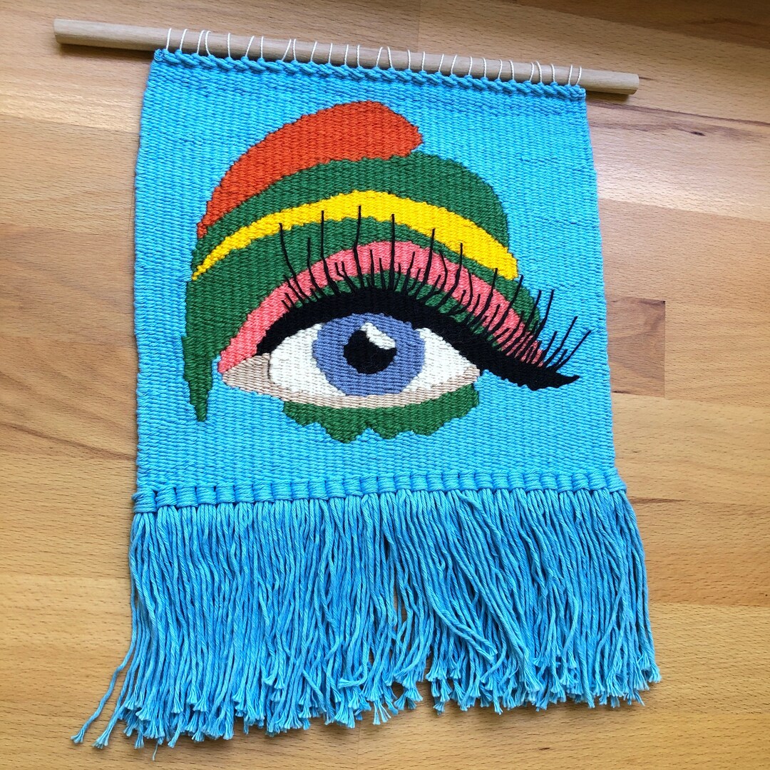Blue Eye Weaving | Jean Shrimpton Look | Modern Tapestry | Wall Hanging ...