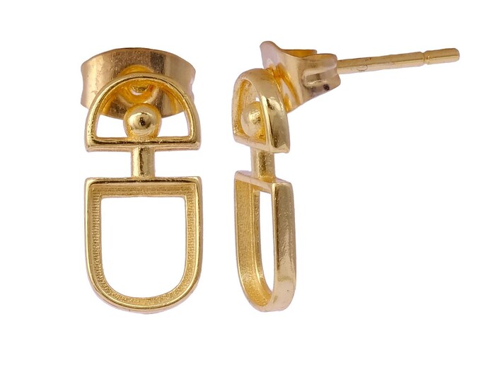 Brass Omega Sign Earring Posts Brass C Stud 925 Silver Stud Brass C ...