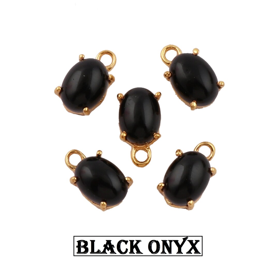 DIY Makings Black Onyx Connector Gold Connectors Prong - Etsy