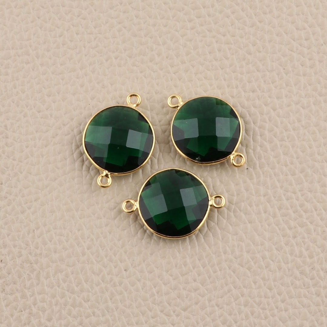 Emerald Hydro Bezel Connector - Double Bail Connect - Handmade Gem ...