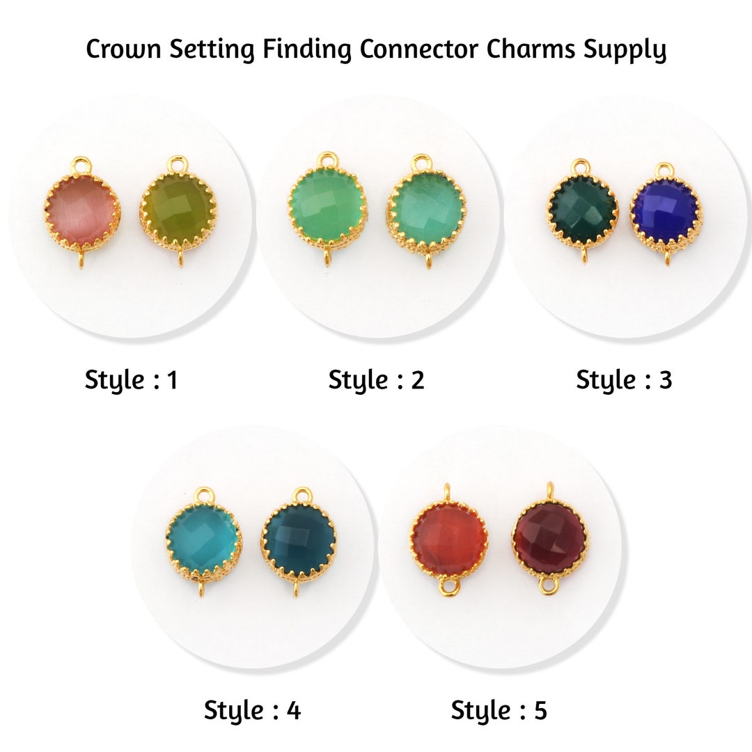 Checker Cut Gemstone Connectors 10 MM Double Sided Gemstone - Etsy