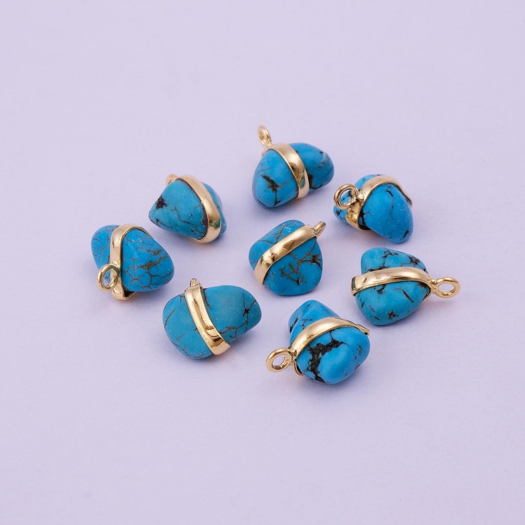 Birthstone Bezel Gold Plated Rough Connector, Uncut Birthstones ...