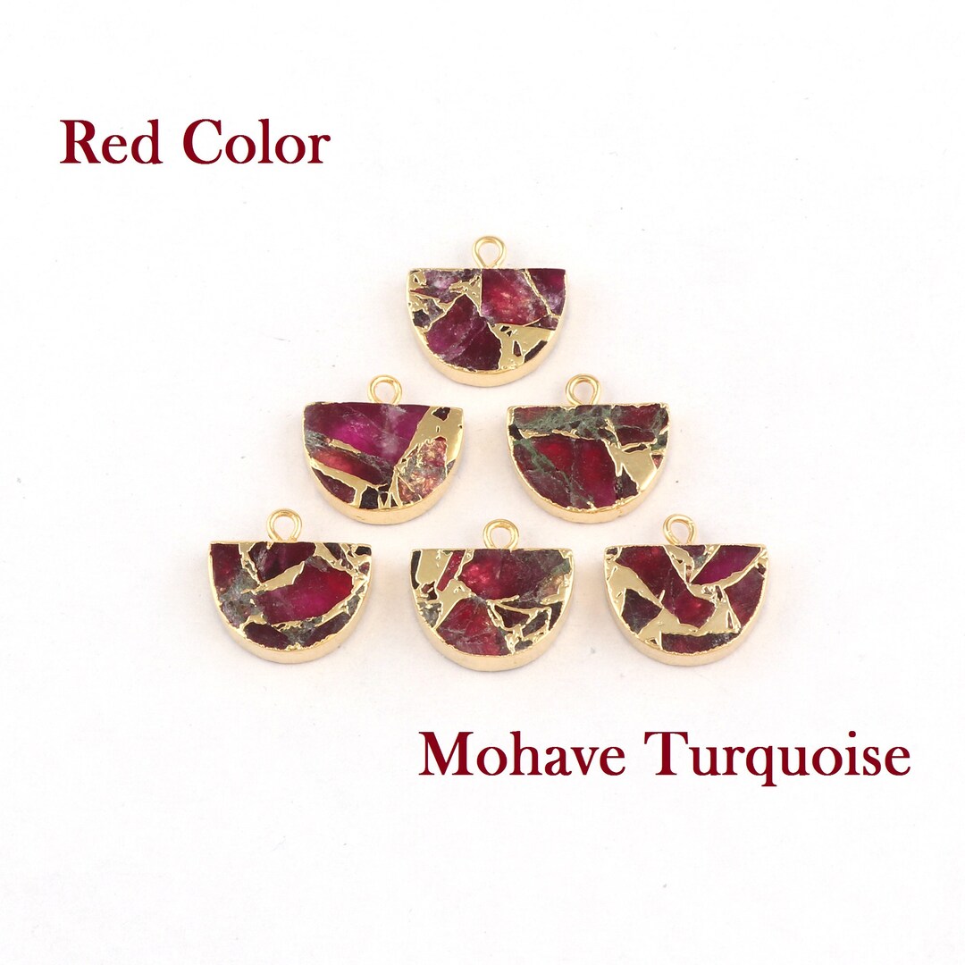 Red Color Mohave Turquoise Connector Handmade D Shape - Etsy