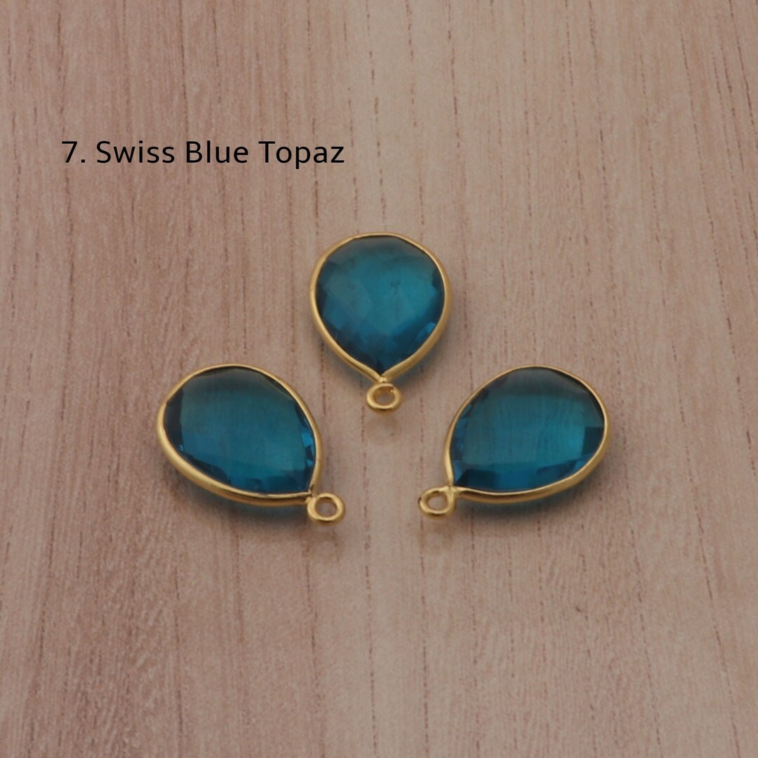 12x16 MM Pear Shape Bezel Connector Charms, Gold Plated Bezel ...