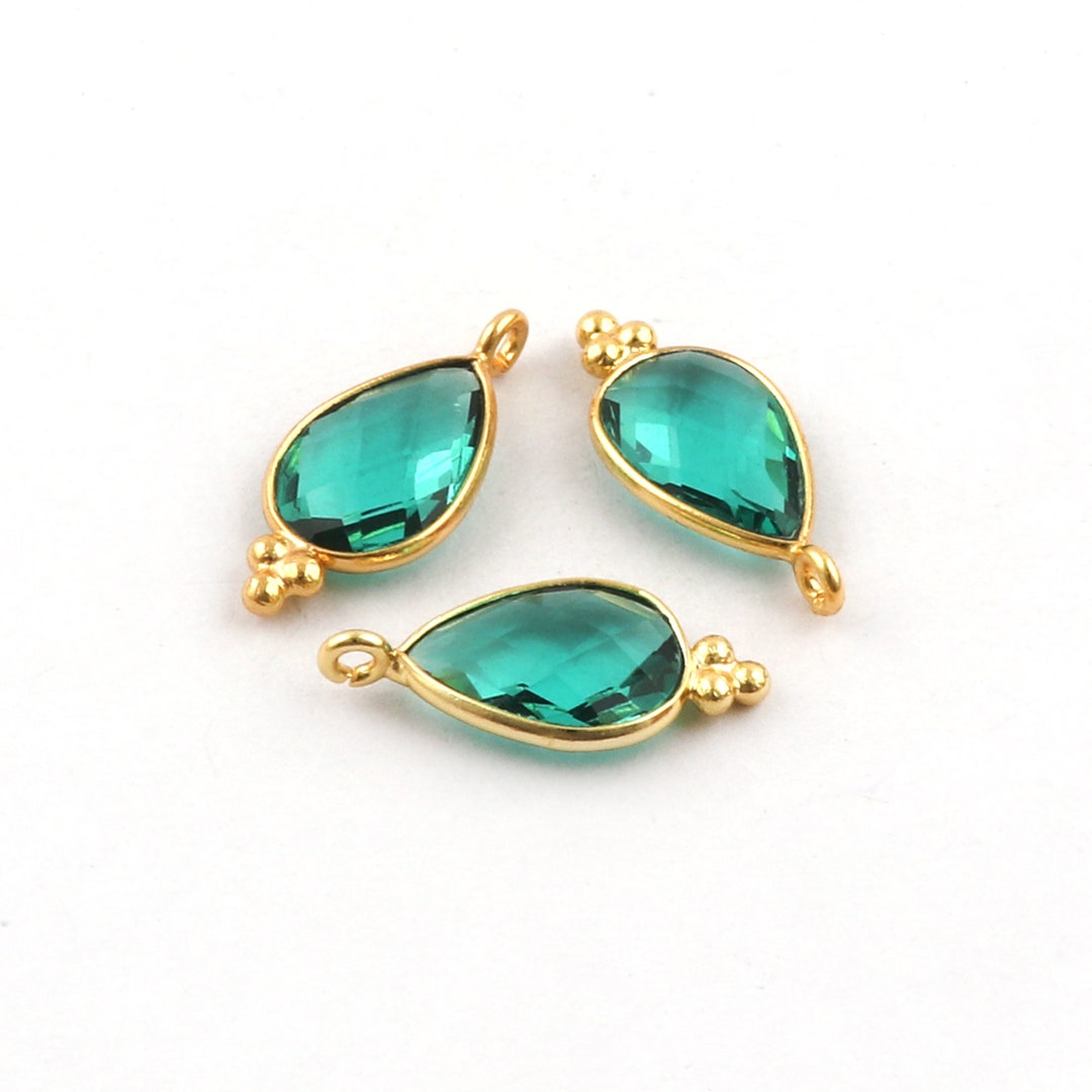 Pear Connectors Makings Apatite Gemstone Bezel Gold Plated - Etsy