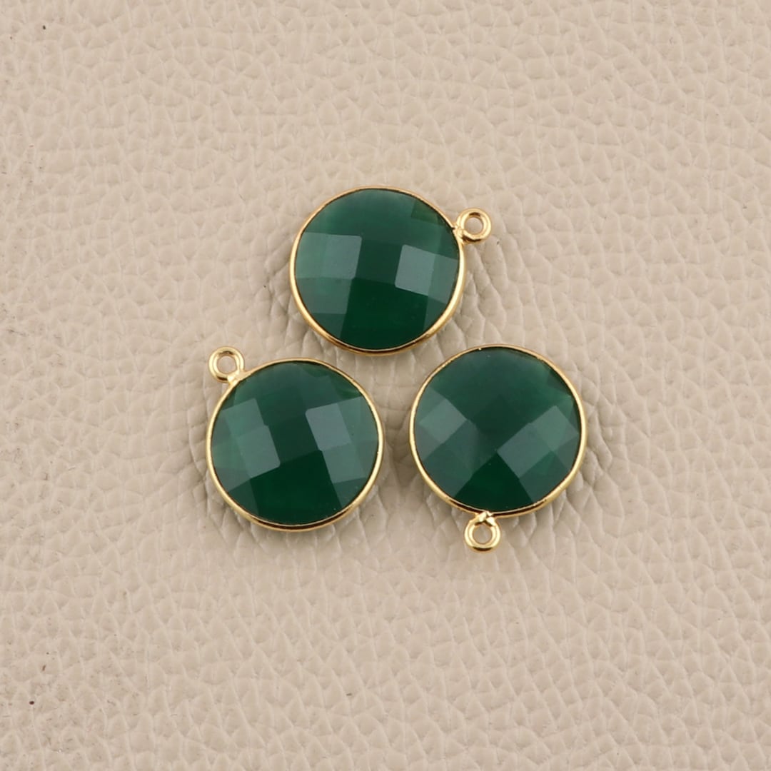 Onyx Gemstone Bezel Connector Gold Polished Bezel Links Connector ...