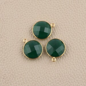 Onyx Gemstone Bezel Connector Gold Polished Bezel Links Connector Checker Cut Station Connectors ...