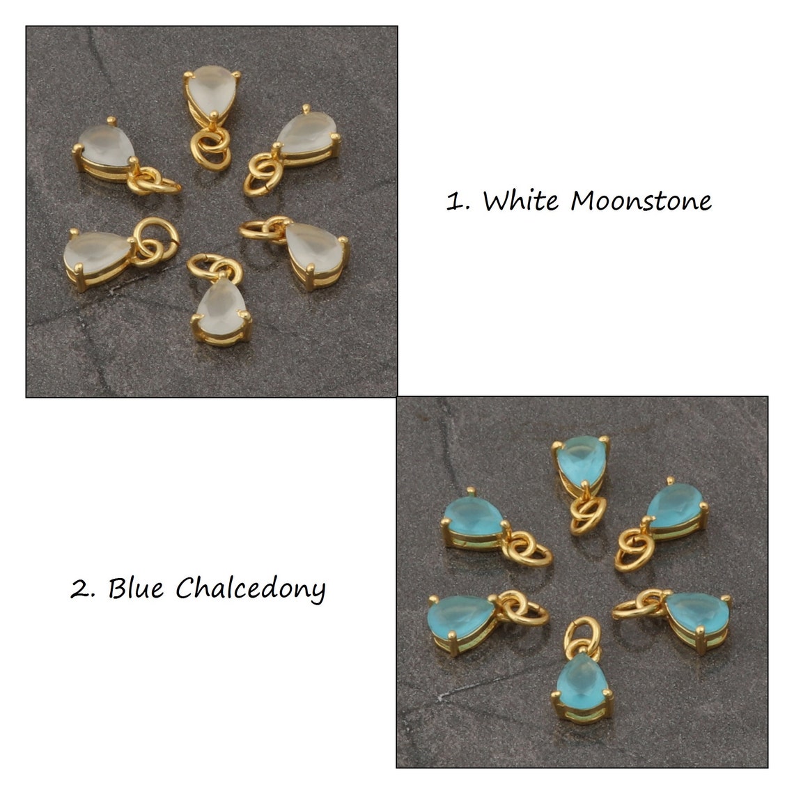 Handmade Pear Shape Gemstone Connectors Gold Plated Prong - Etsy