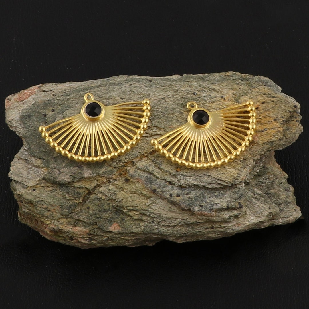 Hydro Black Onyx Connector Pair, Round Shape Connector, 27 Mm Gold ...
