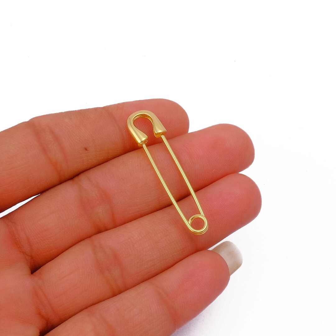 Handmade 40mm Gold Safety Pin, Gold Pin Earrings, DIY Accessories ...