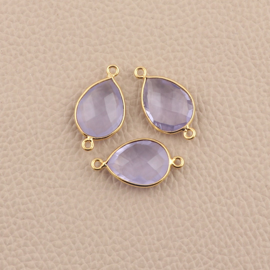 Gemstone Connector Bezel Setting Pink Amethyst Connector Handmade Bezel ...