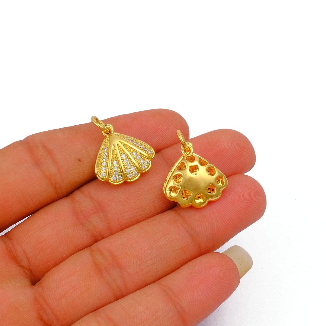 Tiny Gold Seashell Charms, Sea Shell Pendants, DIY Metal Charms for ...