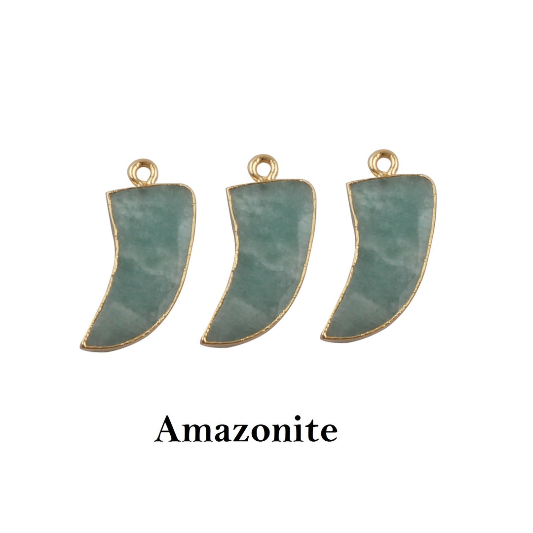 Gold Polished Connector Natural Amazonite Gemstone Connectors Tiger ...