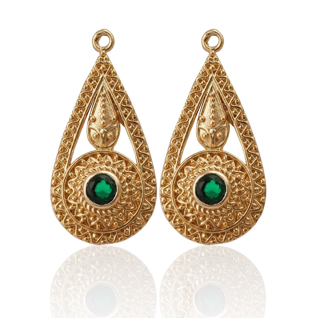 Round Gold Pendant 6 Mm Gold Plated Charm Single Loop Necklace Pendant ...