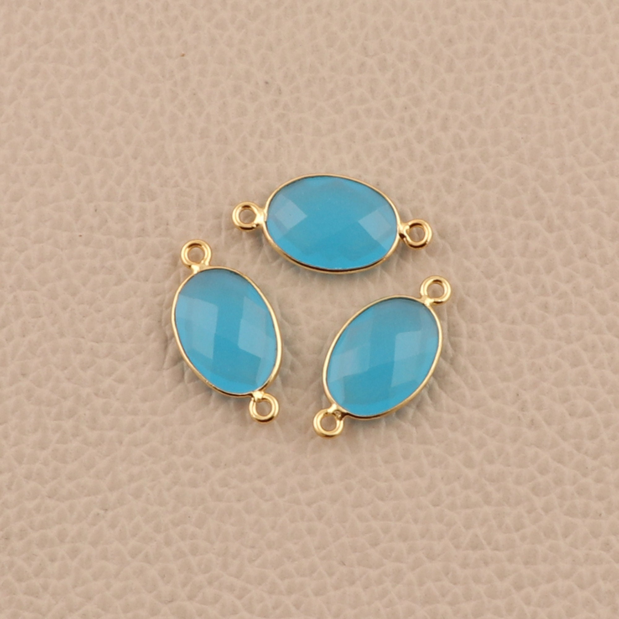 Gemstone Bezel Gold Plated Double Bail Connector BO14D 10X14 MM Oval ...