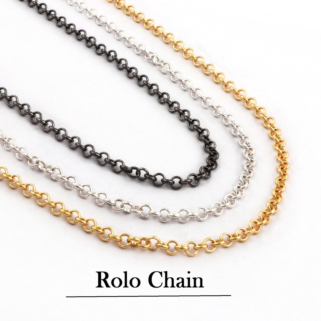 Rolo Chain Unfinished Metal Brass Chain Flat Cable Link - Etsy