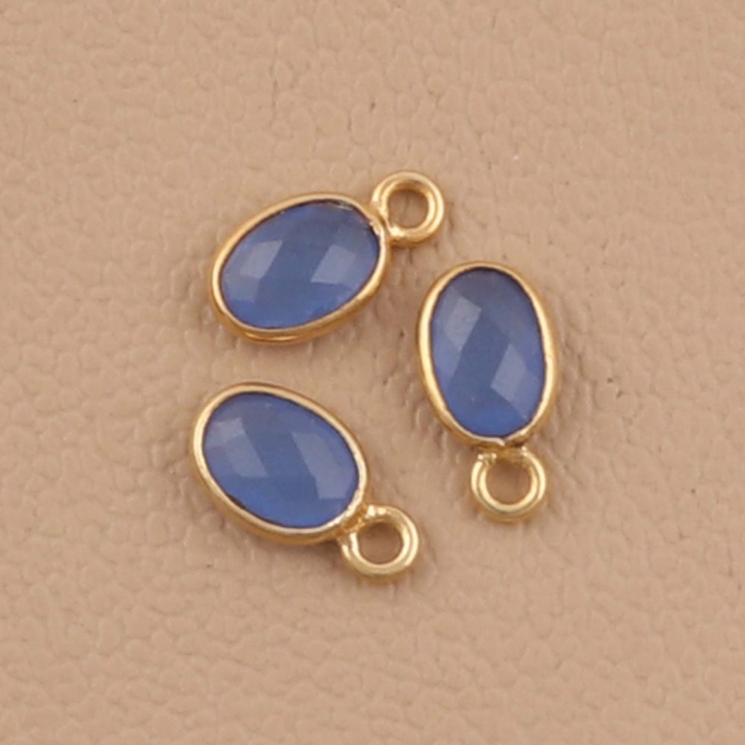 Handmade Bezel Link Connector - Blue Chalcedony Connectors Bezels -gold ...