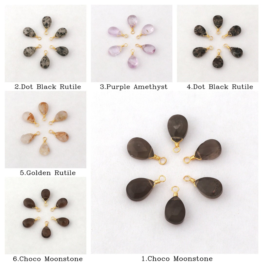 Pear Shape Chocolate Moonstone Connector Faceted Gemstone - Etsy