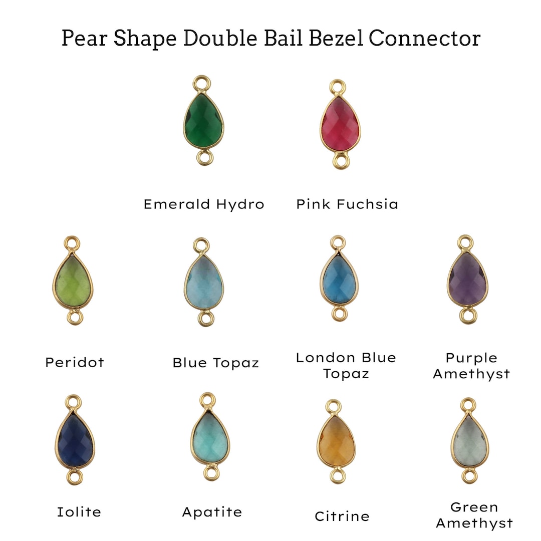 Gold Plated Bezel Set Connector - Gemstone Bezel Connectors - Bezel ...