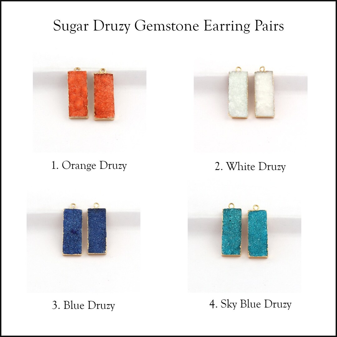 Gold Electroplated Single Bail Connector Earrings, Handcrafted Sugar ...