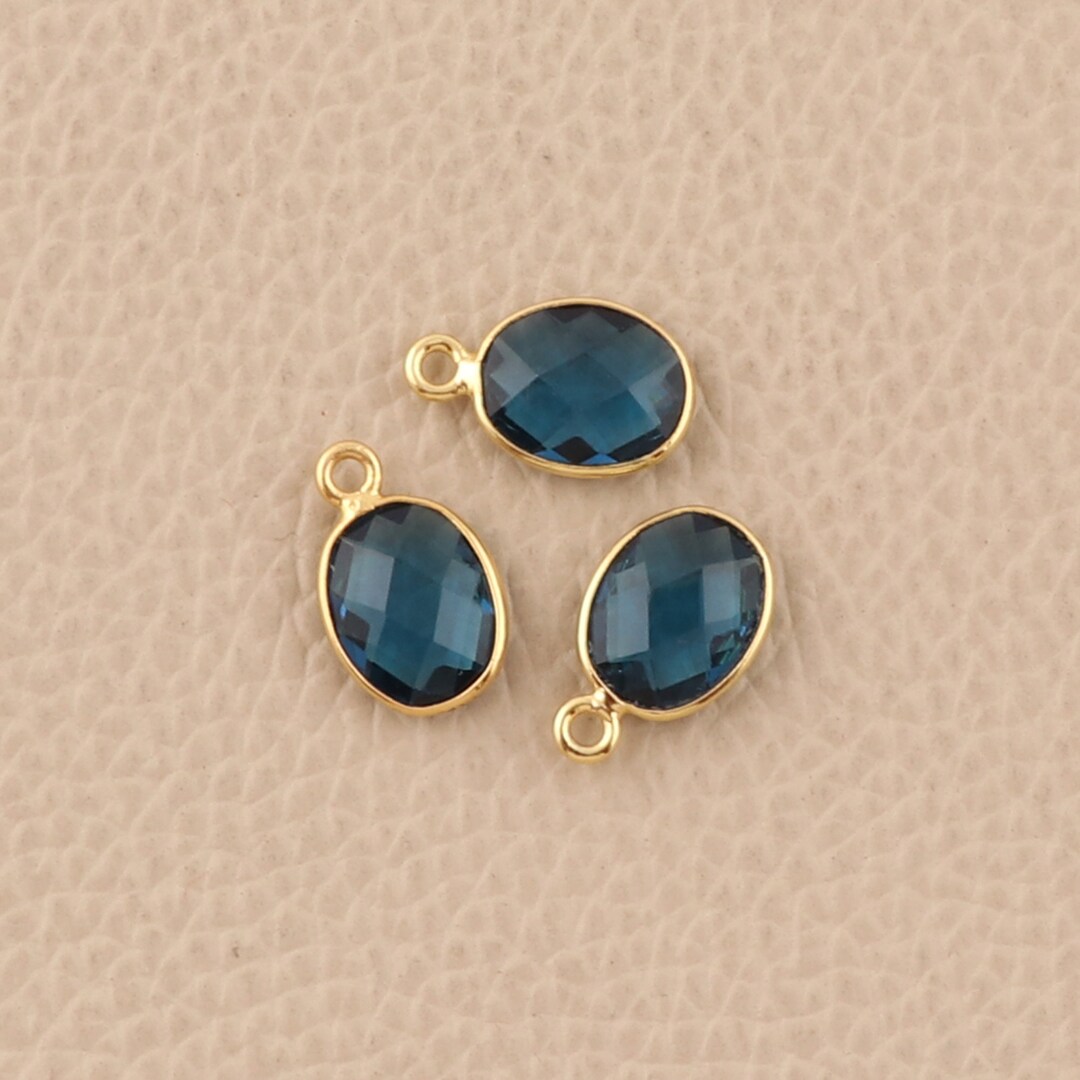 London Blue Topaz Gemstone Connector Bezel Setting Oval Connectors ...