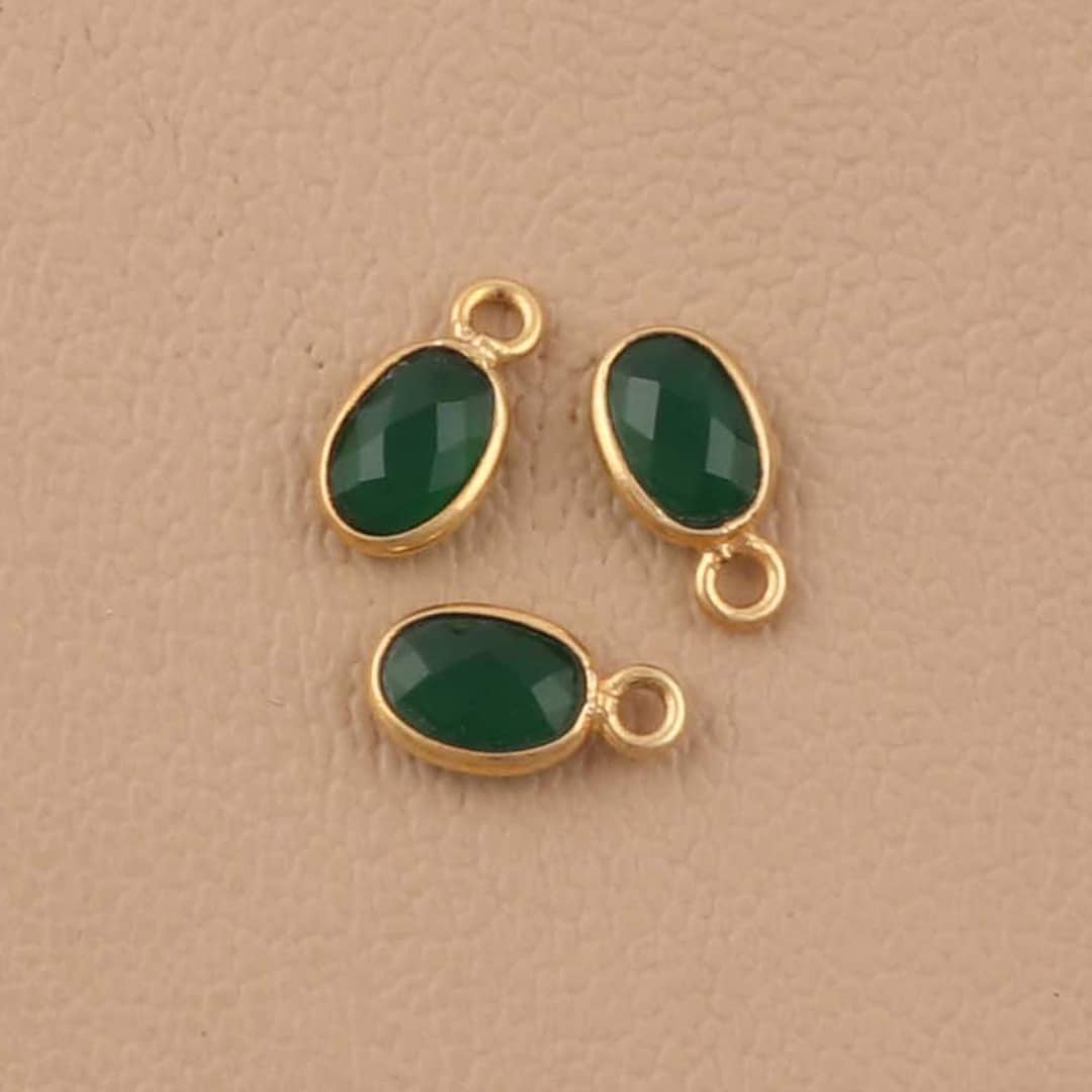 Tiny Oval Design DIY Connector Handmade Bezel Link Connectors Green ...