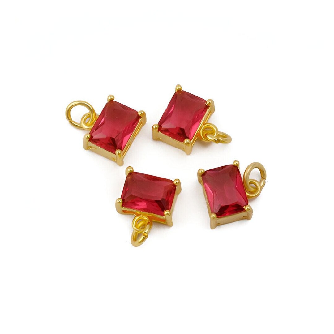 Faceted Rectangle Shape Prong Connectors, Iolite, Citrine, Crystal ...