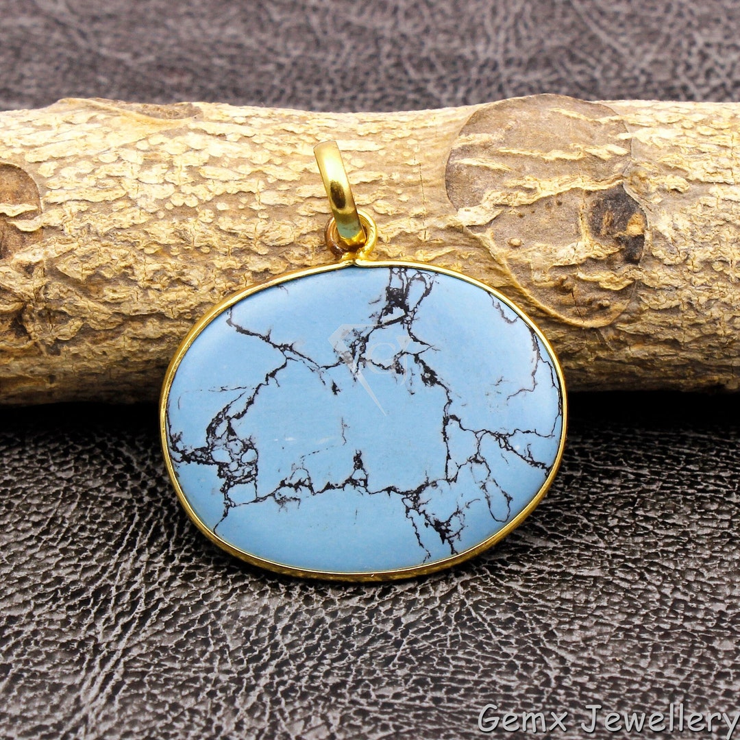 Rare Natural Blue Turquoise Pendant Necklace Pendant, Gemstone Pendant ...