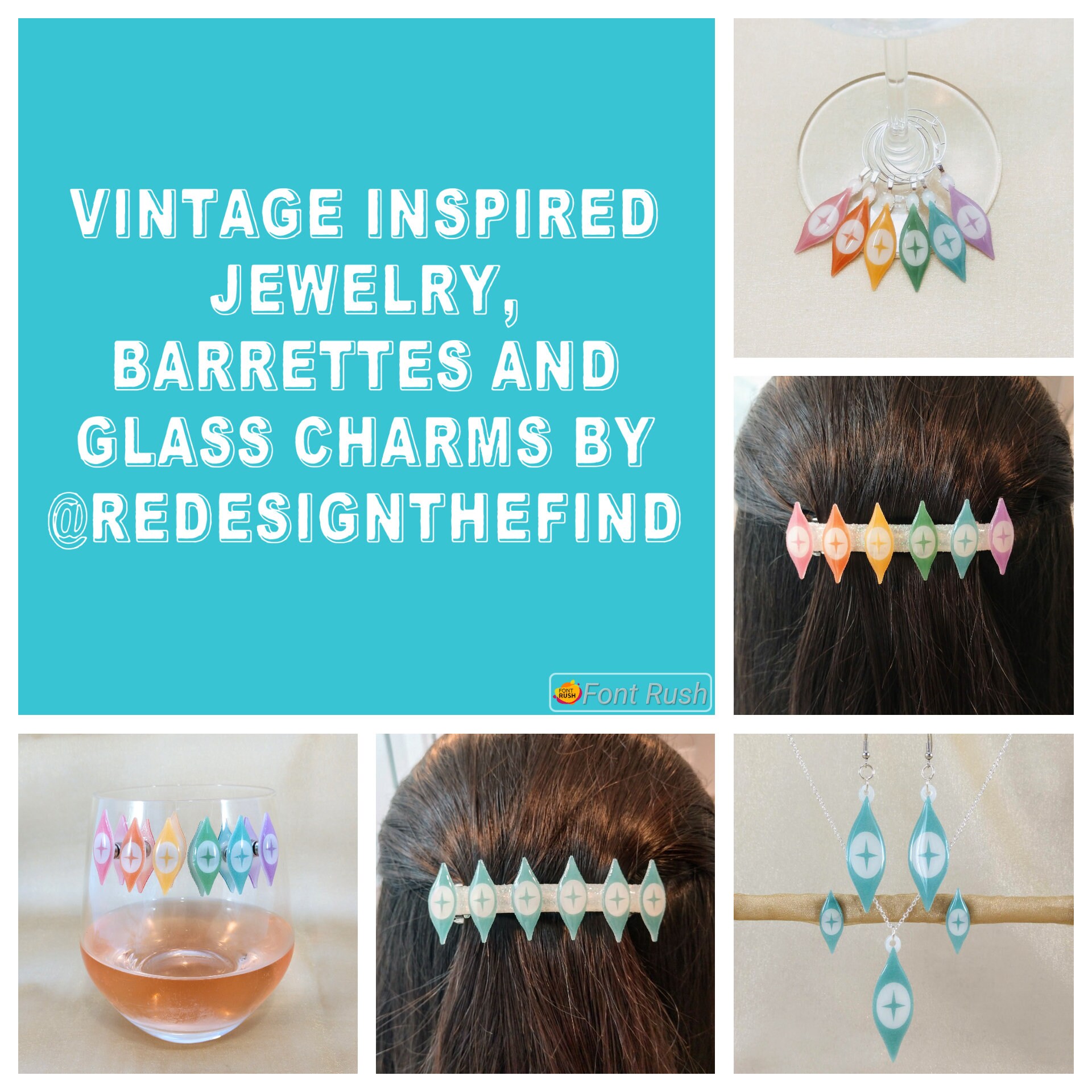 Vintage Pyrex Atomic Eyes Inspired Barrette Jewelry, Handmade - Etsy