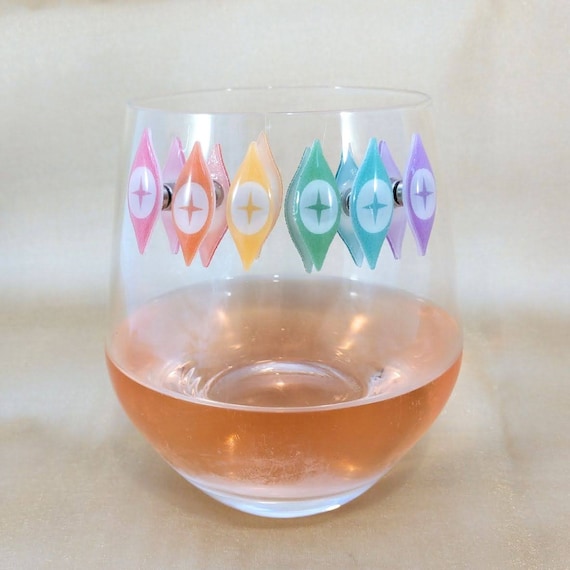 Rainbow Pyrex Atomic Eyes Inspired Stemless Glass Charms - Etsy