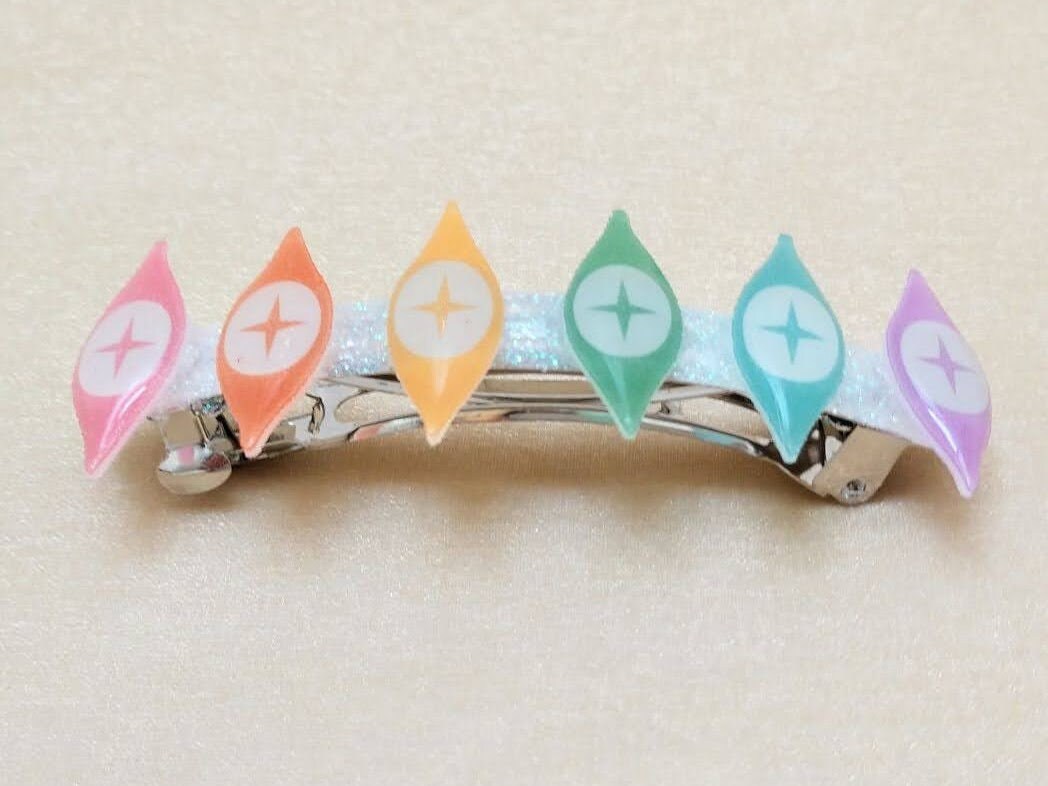 Vintage Rainbow Pyrex Atomic Eyes Inspired Barrette Jewelry, Handmade ...
