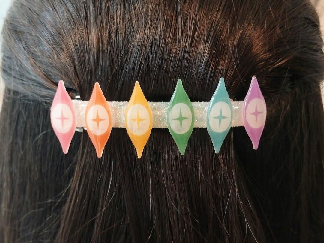 Vintage Rainbow Pyrex Atomic Eyes Inspired Barrette Jewelry, Handmade ...