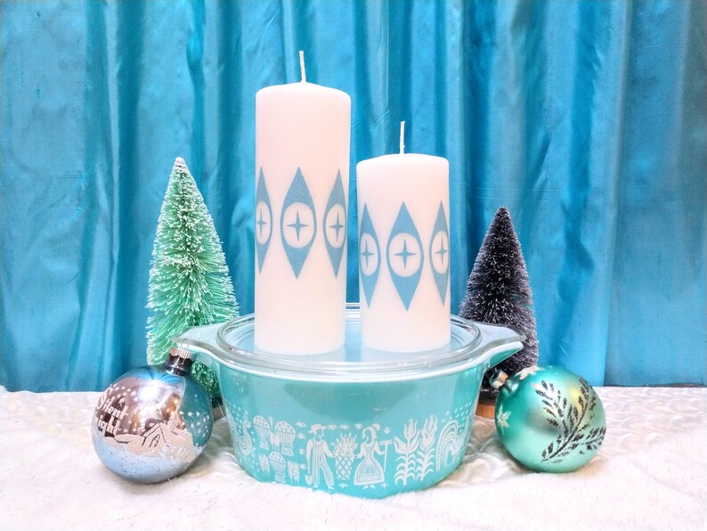 Pyrex Eyes Candles Vintage Inspired Pillar Candles in the Style of ...