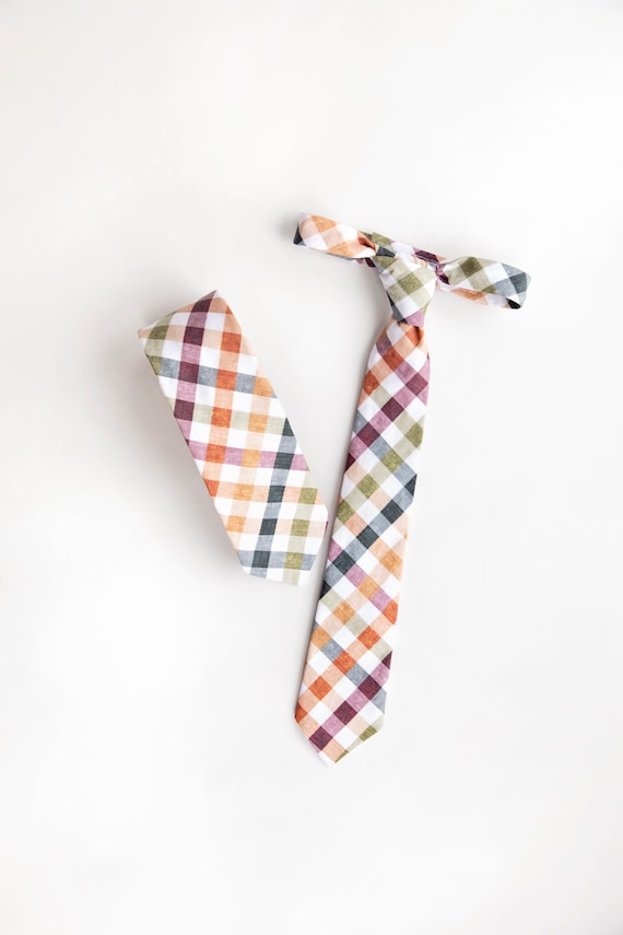Autumn Large Checkered Necktie - Etsy