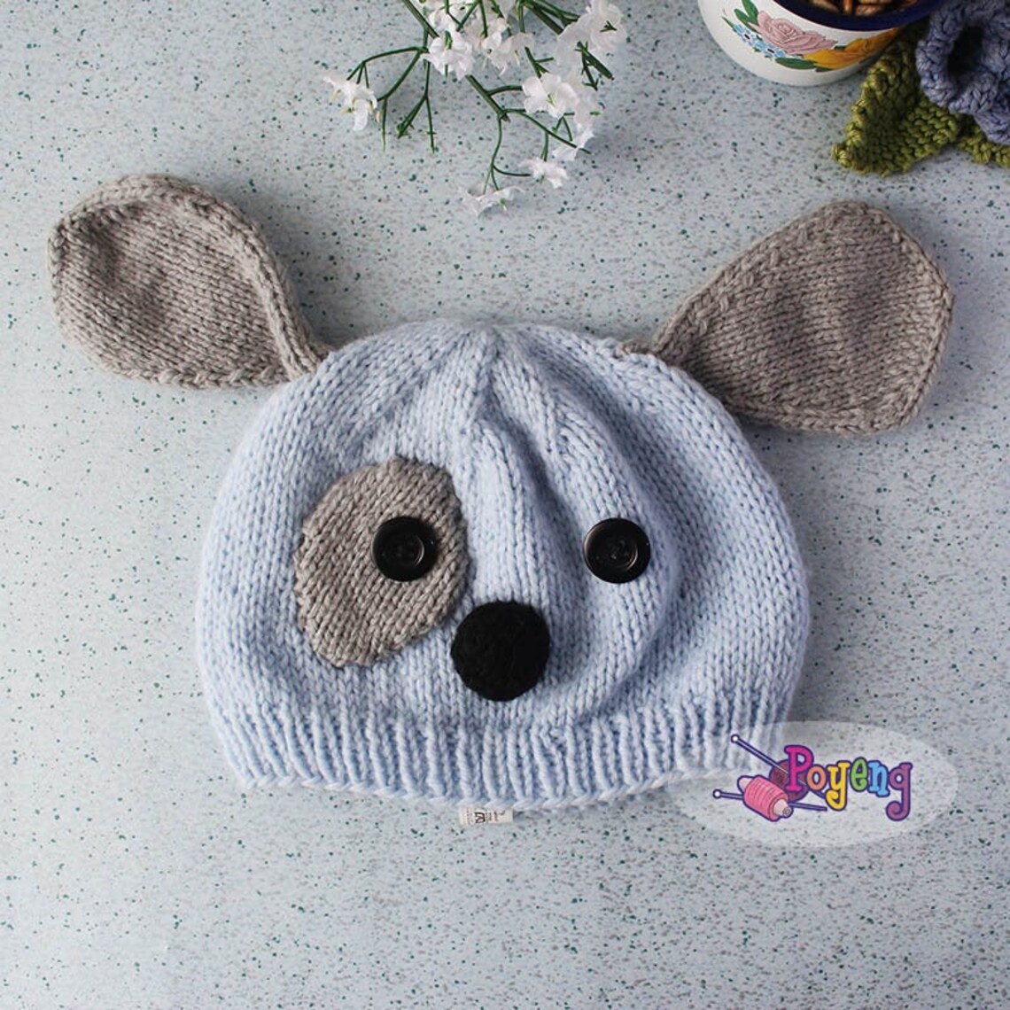 KNITTING PATTERN Puppy Hat Baby Size PDF - Etsy
