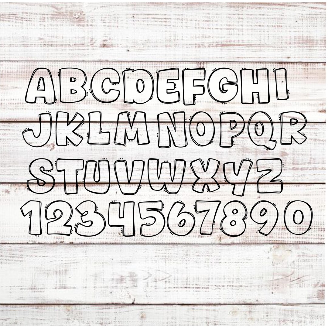 Doodle Font Blank Block Letter Font Entire Alphabet Transparent ...