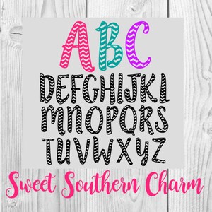 Chevron Alphabet Svg - Chevron Letter Svg - Chevron Svg - Alphabet Svg ...