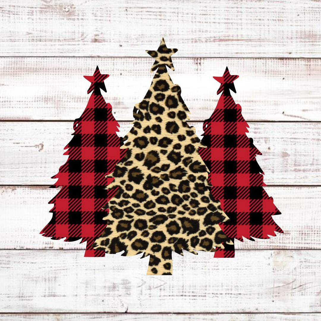 Merry Christmas Svg - Buffalo Plaid Christmas Trees - Christmas Trees ...