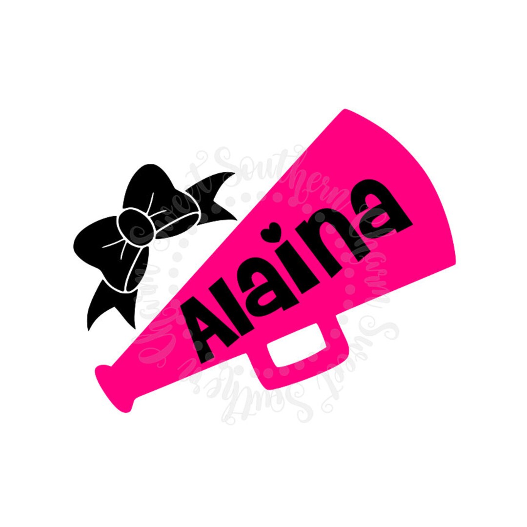 Megaphone With Bow SVG File Personalized Cheer Digital Download - Etsy