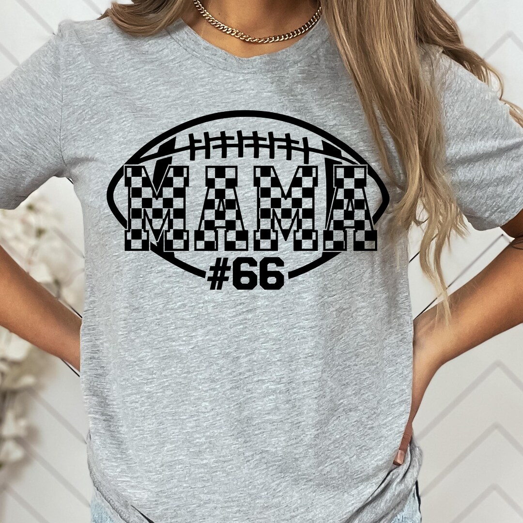 Mama Checkered Football Svg for Shirt, Football Svg, Football Mom Svg ...