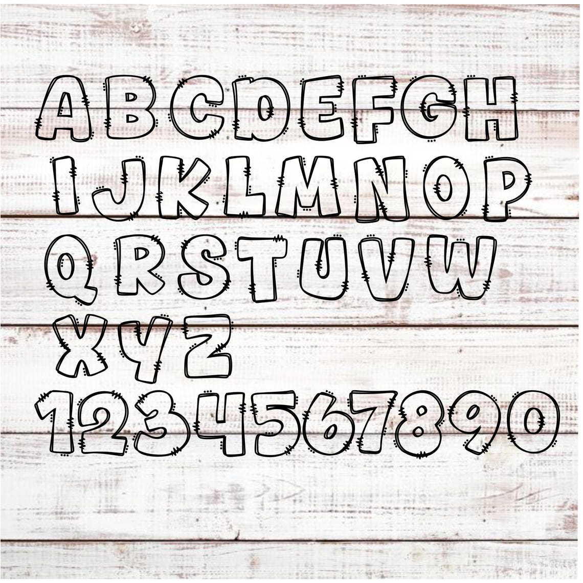Doodle Font Blank Block Letter Font Entire Alphabet Transparent ...