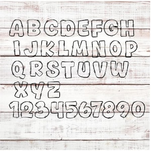 Doodle Font Blank Block Letter Font Entire Alphabet Transparent ...