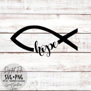 Christian Fish Svg - Christian Svg - Hope Svg File - Hope Svg ...