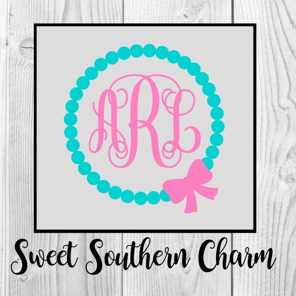 Bow Circle Monogram - Etsy