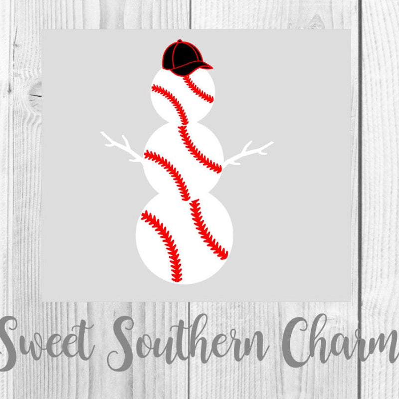 Baseball Snowman Svg - Etsy