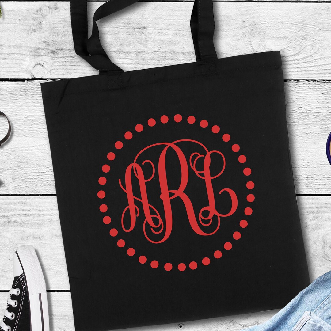 Monogram SVG Monogram Circle Png Dotted Circle Svg Digital Download ...