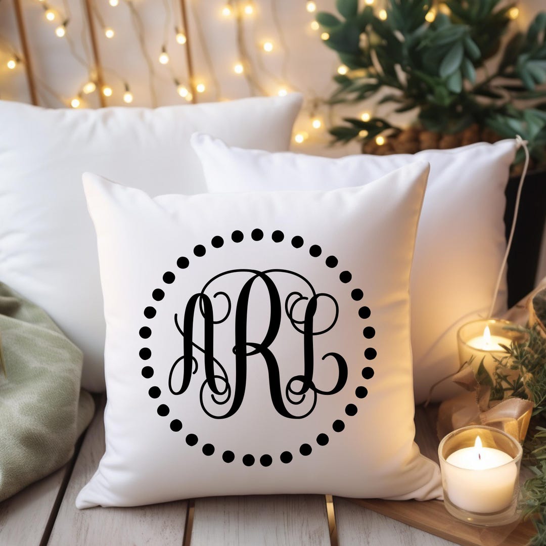 Monogram SVG Monogram Circle Png Dotted Circle Svg Digital Download ...