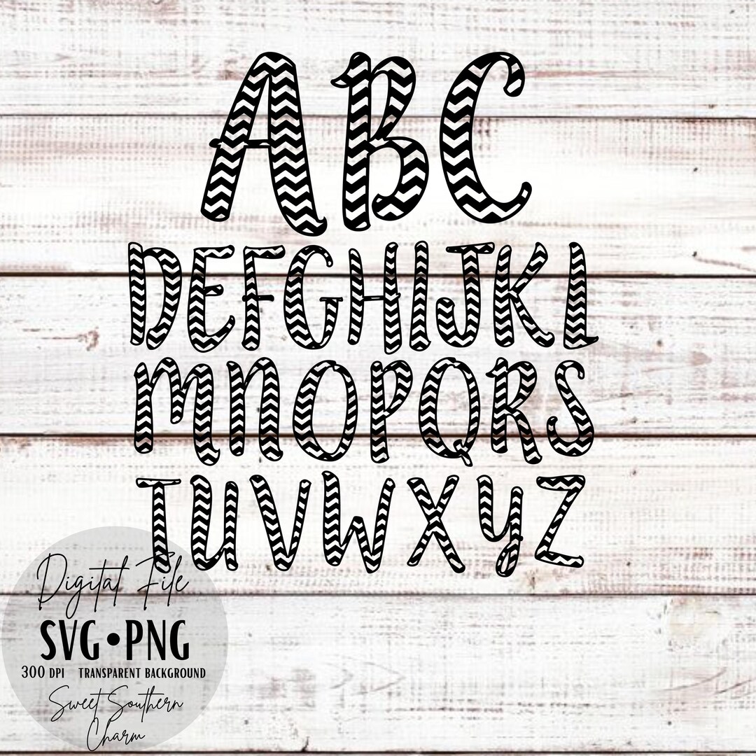 Chevron Alphabet Svg - Chevron Letter Svg - Chevron Svg - Alphabet Svg ...