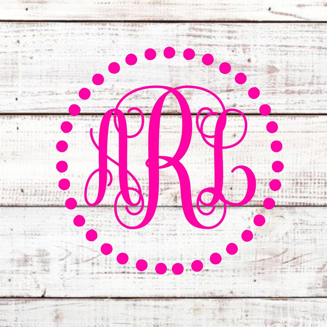 Monogram SVG Monogram Circle Png Dotted Circle Svg Digital Download ...