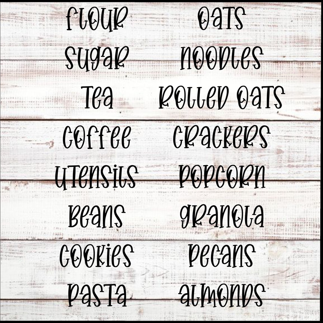 Kitchen Labels Svg Kitchen Labels Png Kitchen Canisters Flour Label ...